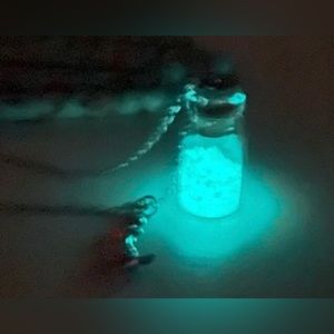Jewelry | Magic Mermaid Silhouette Blue Glow In Dark Beach Sand Bottle ...